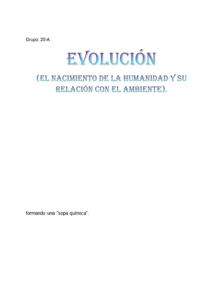 Síntesis del video EVOLUCIÓN (El Nacimiento de la Humanidad) | PDF ...
