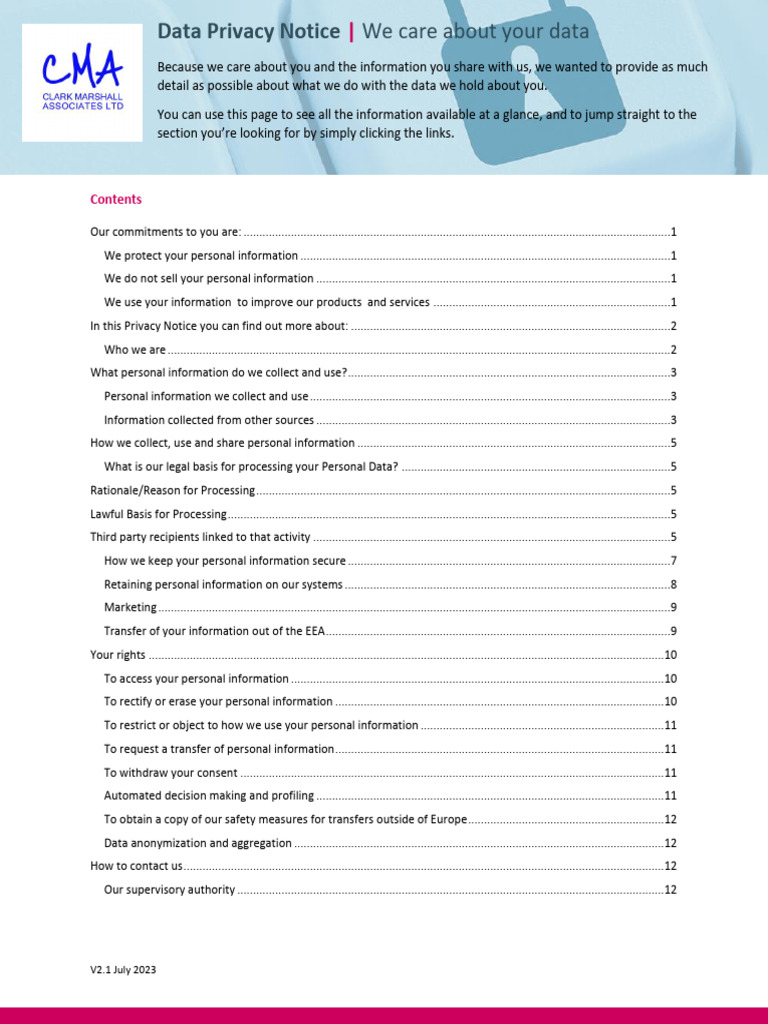 Data Privacy Notice for Personal Information | PDF | Terrorism ...