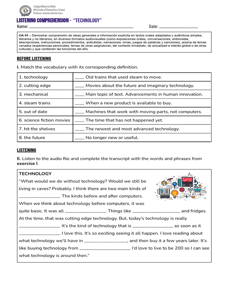 Technology Listening Comprehension Exercise | PDF