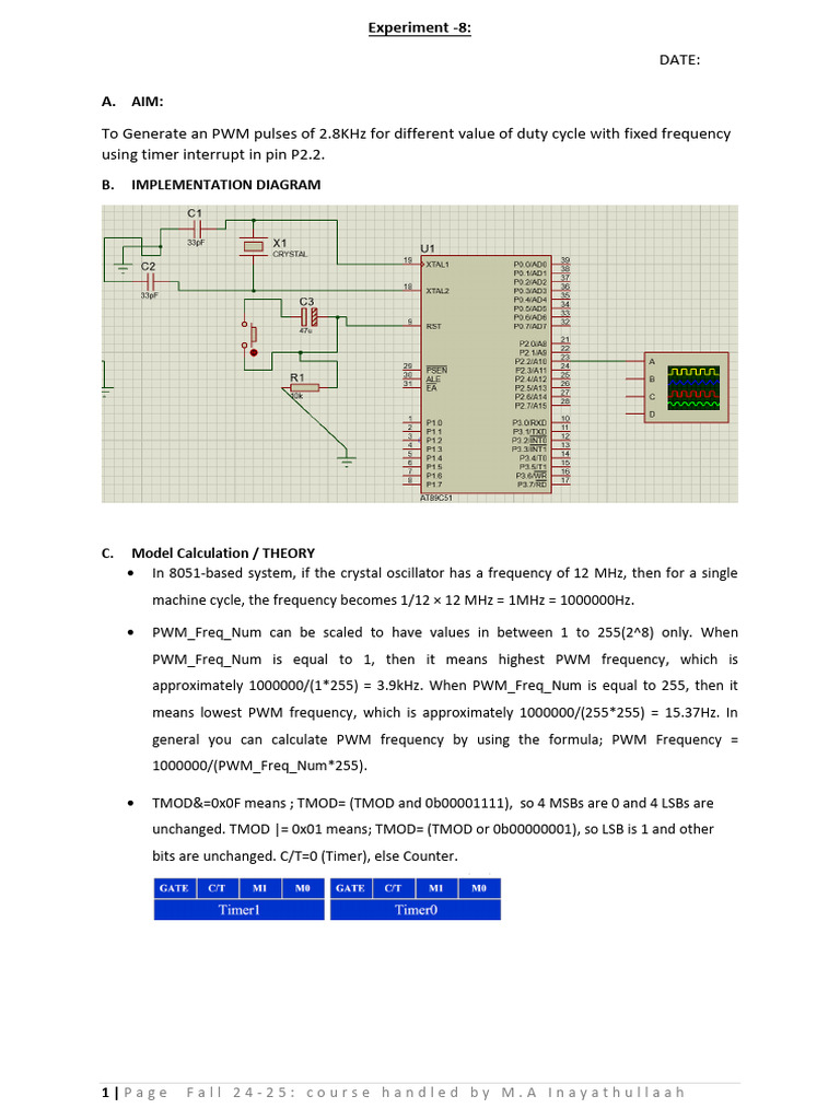 Expt-8 - PWM Interrupt | PDF