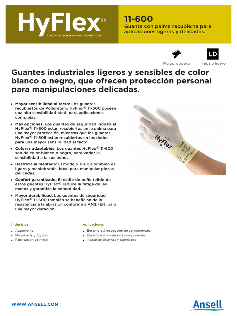 Hyflex 11 600 Pds MX | PDF | Guante | Accesorios de moda