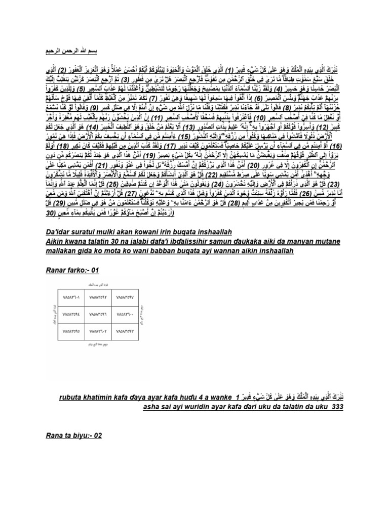 Sirrin Suratul Mulki | PDF