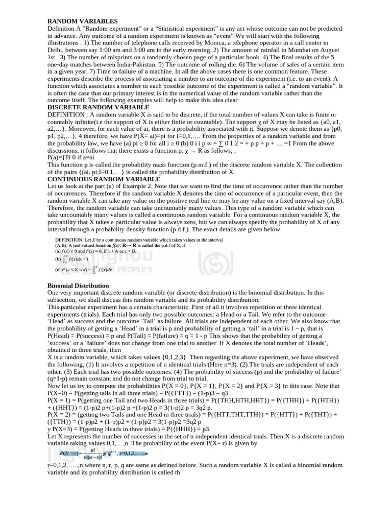 Understanding Random Variables and Distributions | PDF | Probability ...