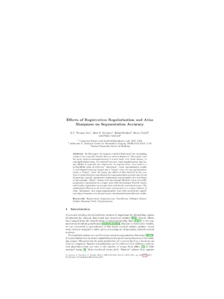 Effects of Registration Regularization and Atlas Sharpness on ...