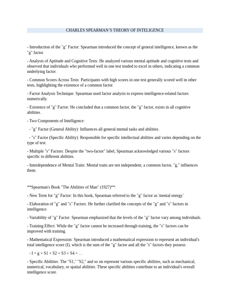 Theories of Intelligence | PDF | Intelligence | Behavioural Sciences