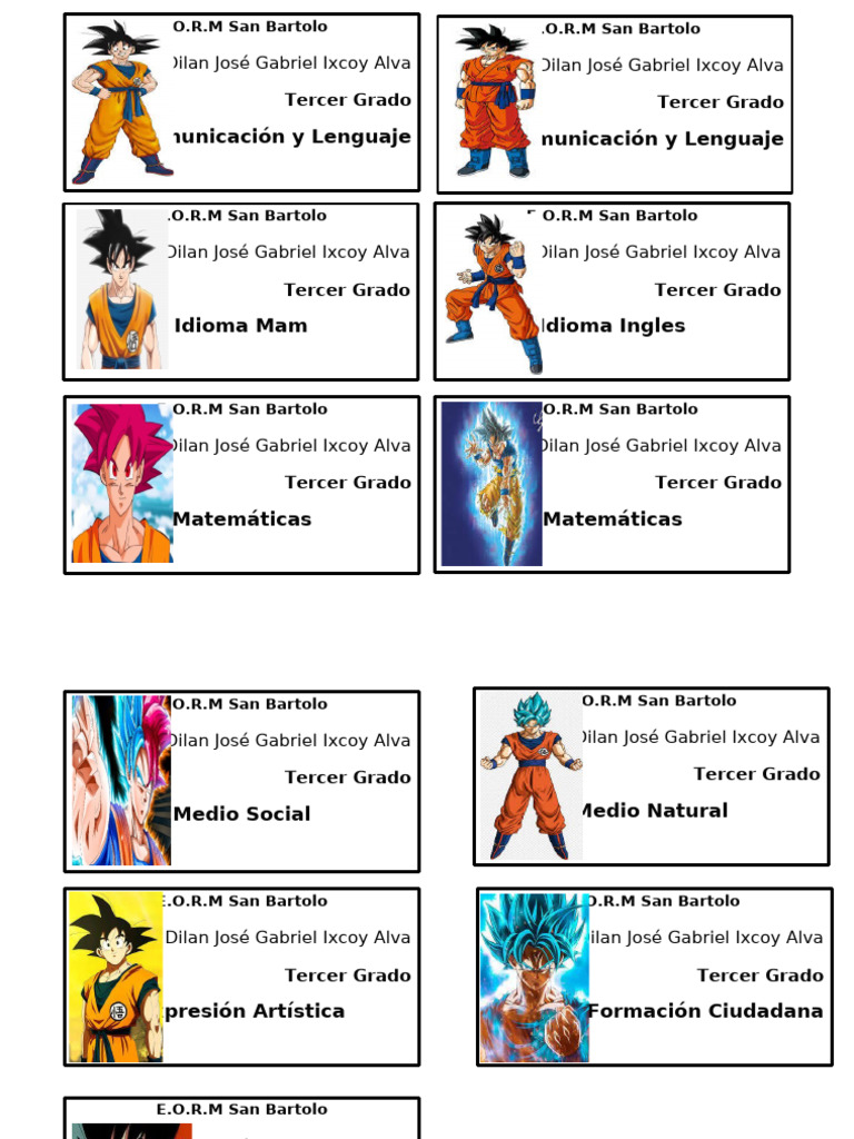 Calcomanias Goku | PDF