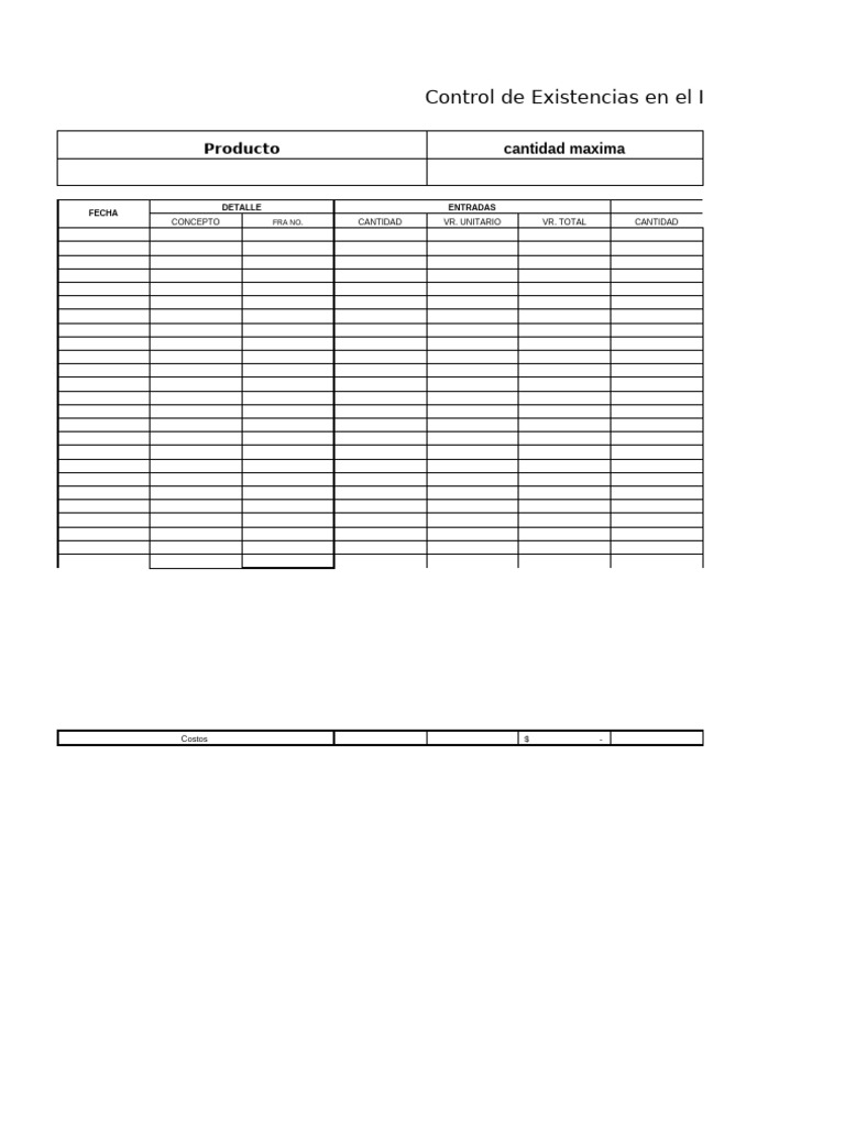 Descargar Kardex de Inventario | PDF