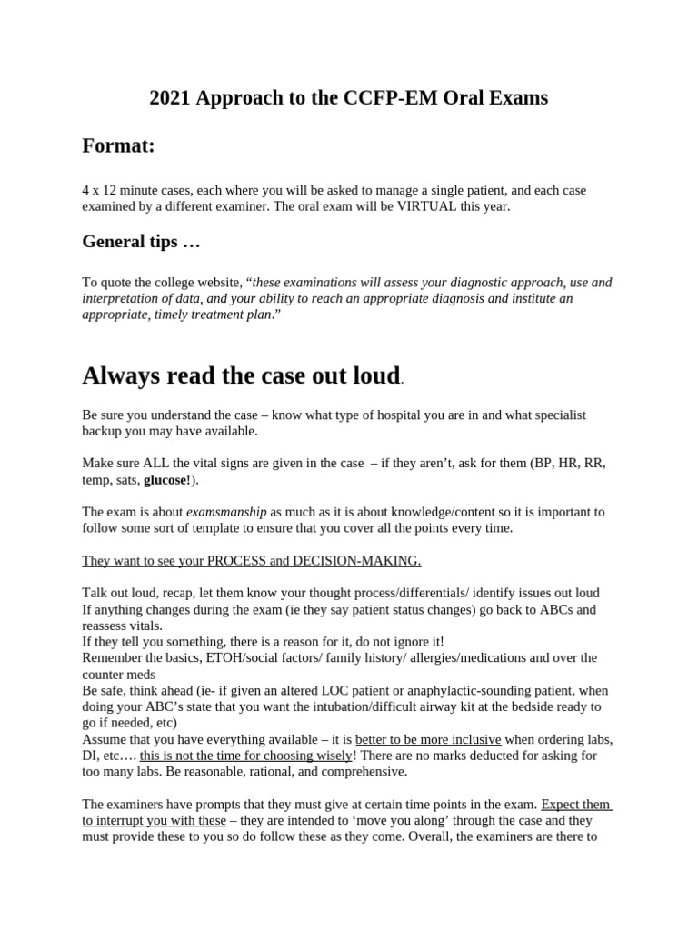 2021 Oral Exam Tips - finalCH | PDF | Sepsis | Medical Specialties