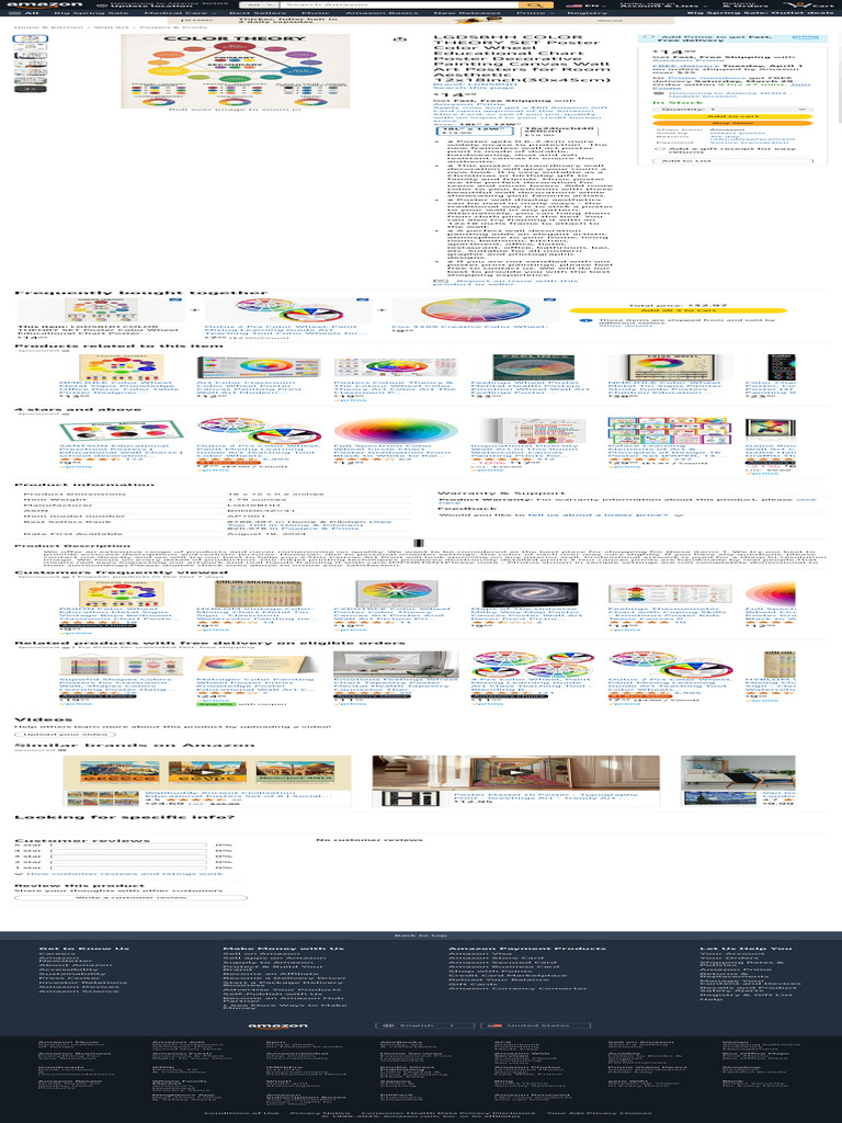 Amazon.com LGDSBHH COLOR THEORY SET Poster Color Wheel Educational ...