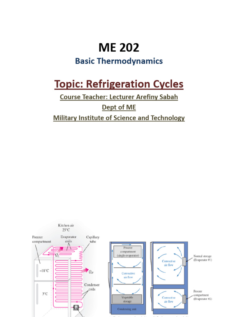 Refrigeration Cycles in Thermodynamics | PDF
