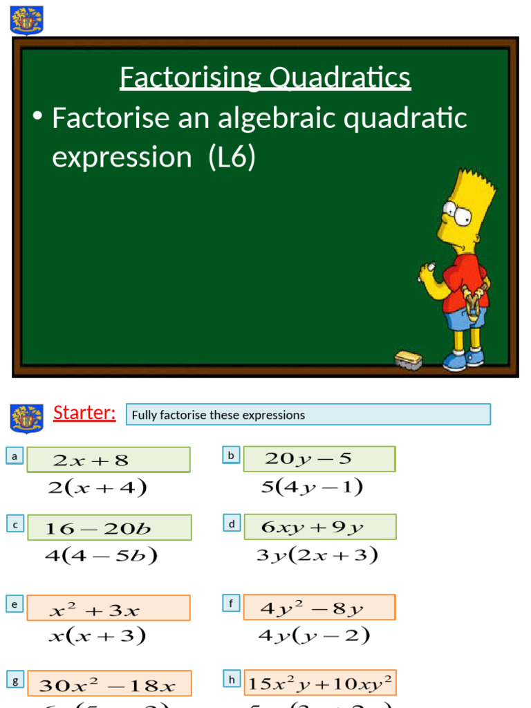 Factorising Quadratic Expressions Guide | PDF | Factorization | Mathematics