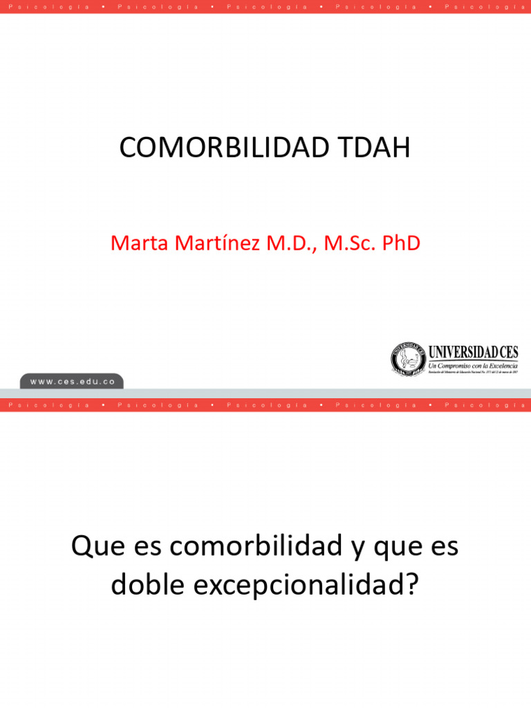 Comorbilidad en TDAH: Trastornos Asociados | PDF | Desorden hiperactivo ...