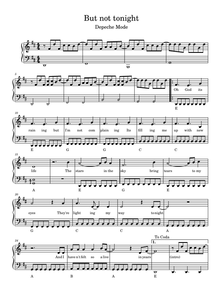 Depeche Mode: But Not Tonight Lyrics | PDF