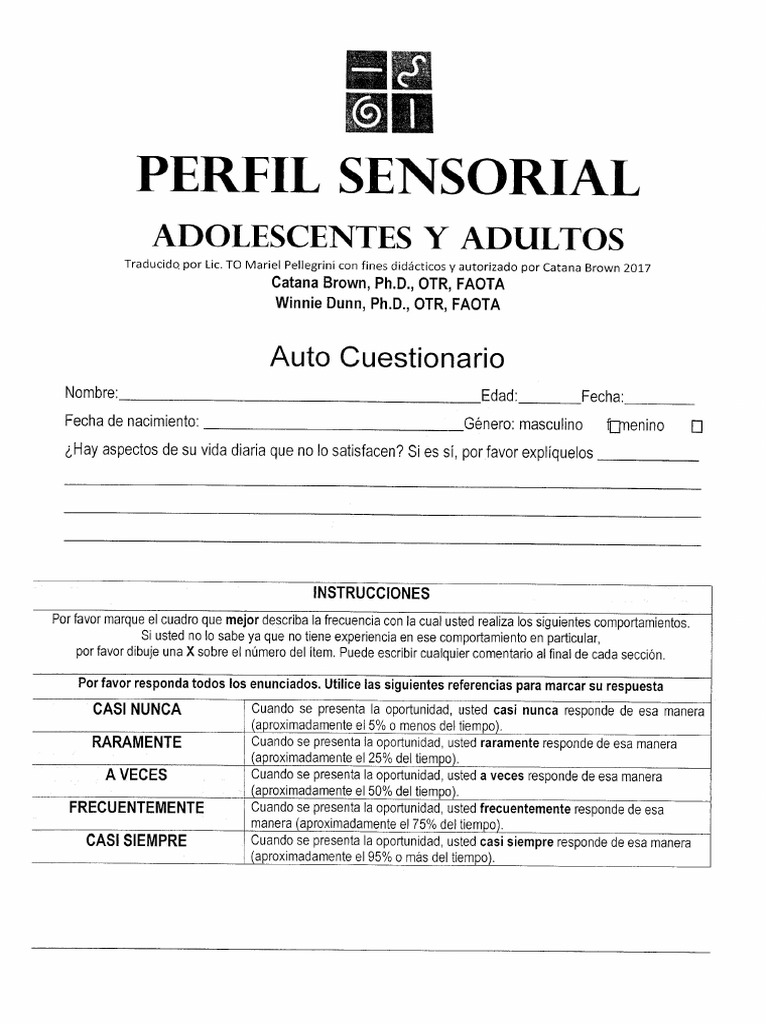 Perfil Sensorial | PDF