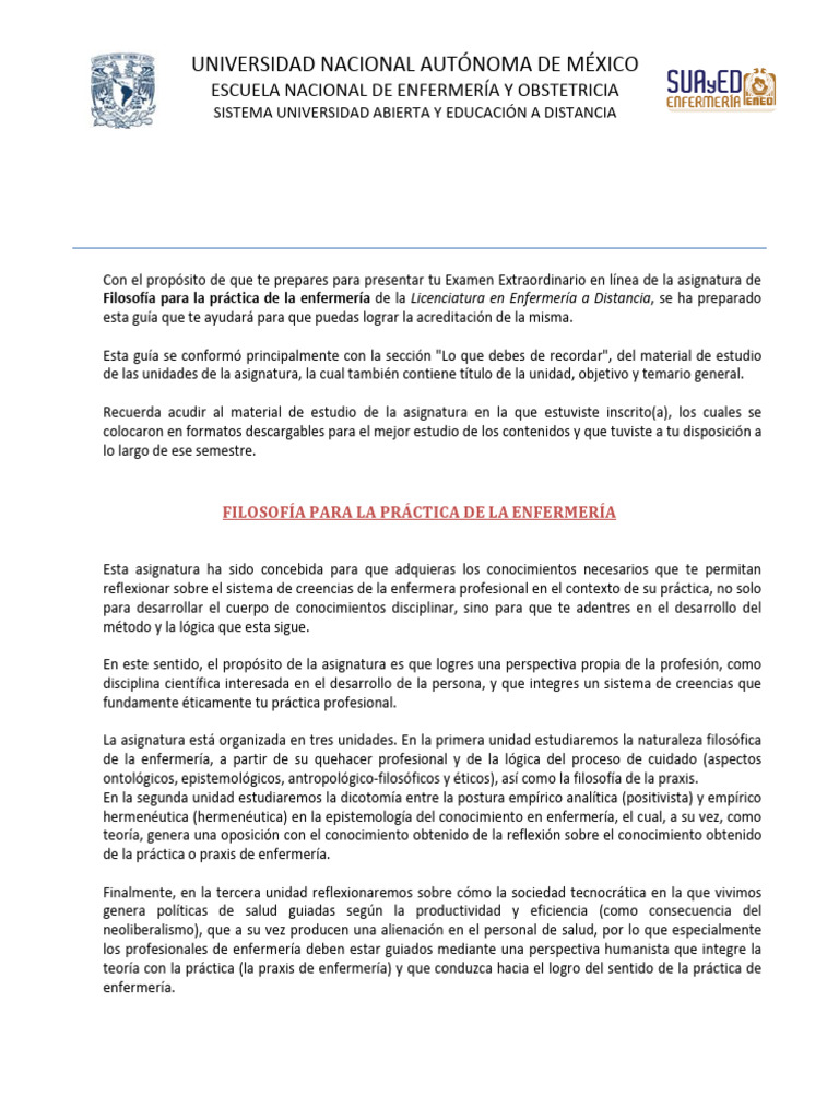 Guia Filosofia para La Practica de La Enfermeria | PDF | Enfermería | Hermenéutica