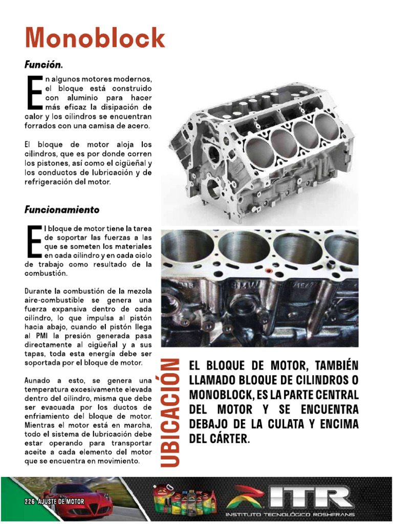 Material Lectivo Funcion, Ubicacion, Tipos e Inspeccion Al Monoblock | PDF