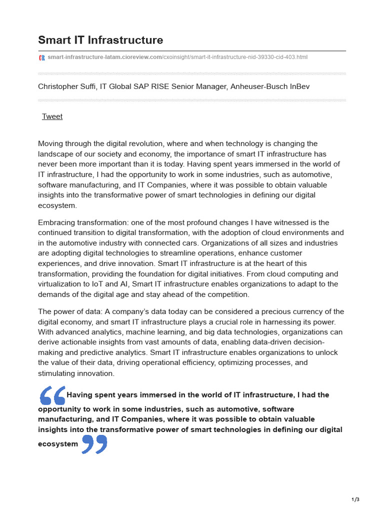 smart-infrastructure-latam.cioreview.com-Smart IT Infrastructure | PDF | Infrastructure ...