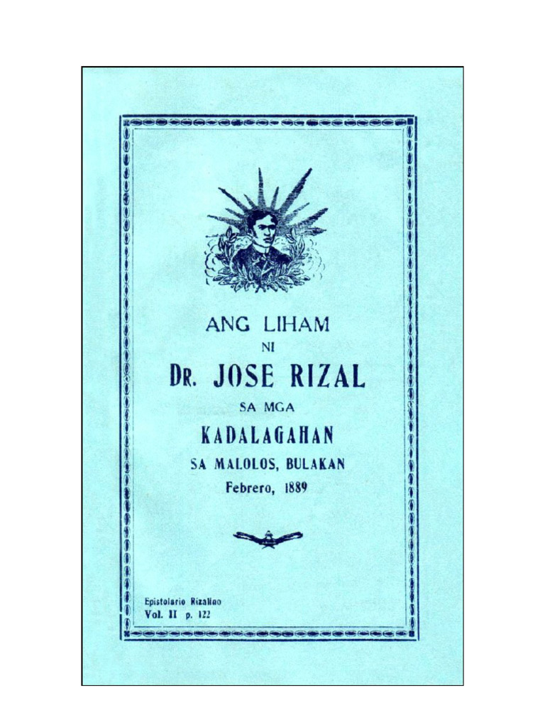 1889 Rizal Ang Liham para Sa Kadalagahan NG Malolos 1 | PDF