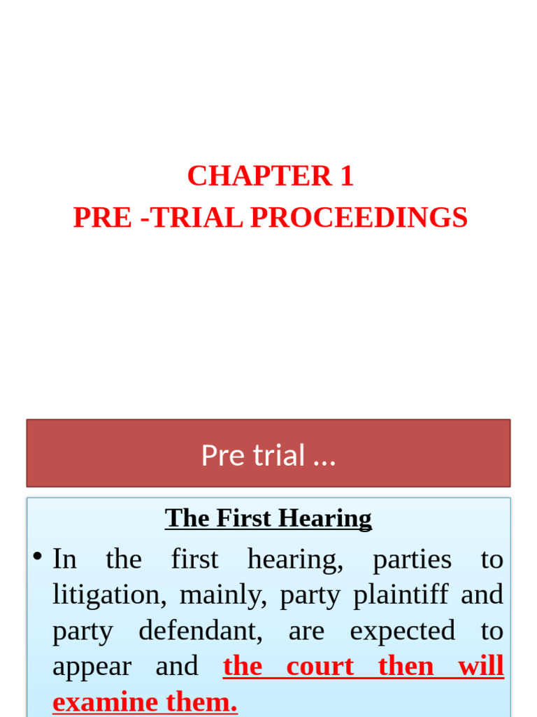 Pre-Trial Proceedings and Non-Appearance | PDF | Evidence (Law ...