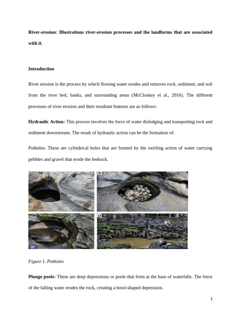 River Erossion The Processes and Land Forms | PDF | Erosion | River