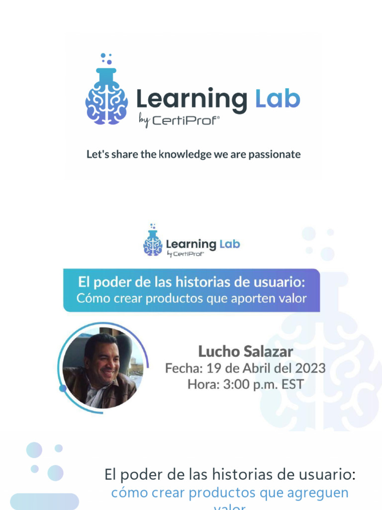 Learning Lab Presentation - Poder - HU - Lucho - Salazar | PDF | Usuario (informática)