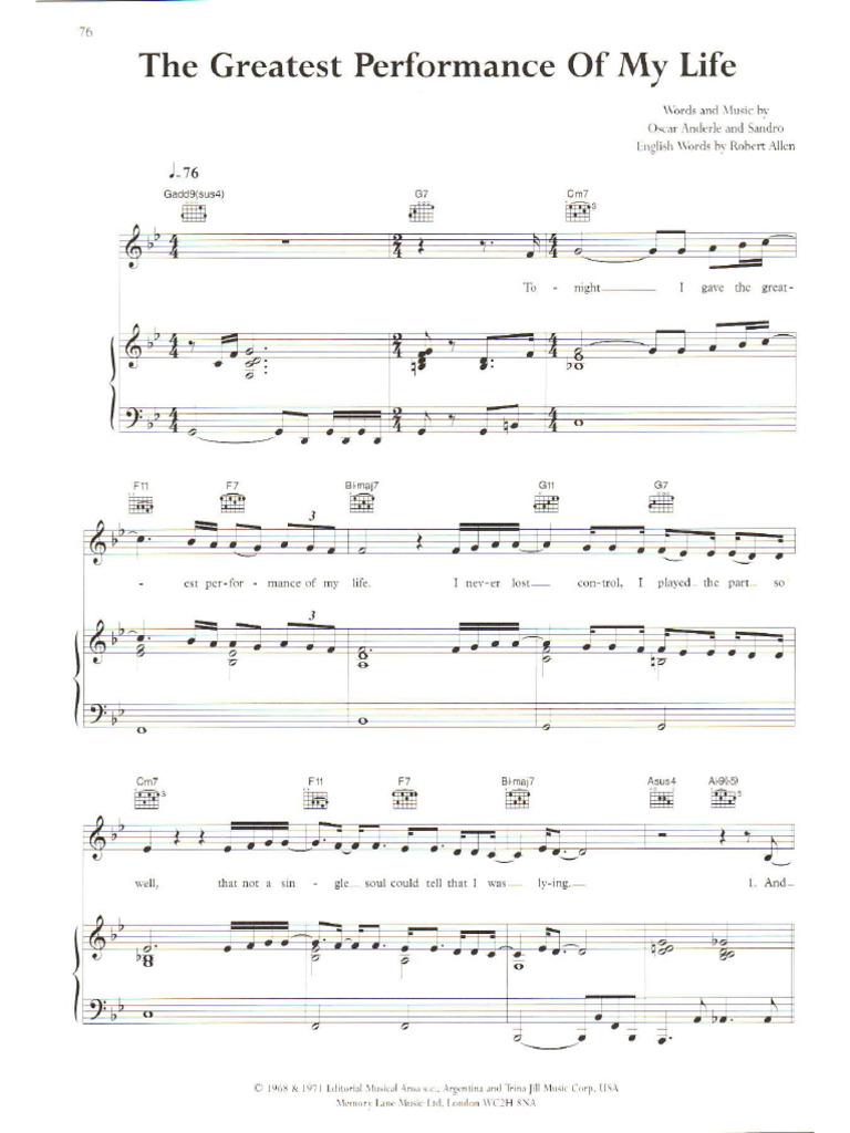 Greatest Performance of My Life | PDF