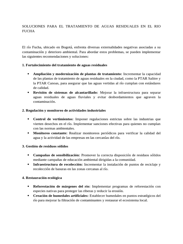 Soluciones Rio Fucha | PDF | Residuos | Sustentabilidad