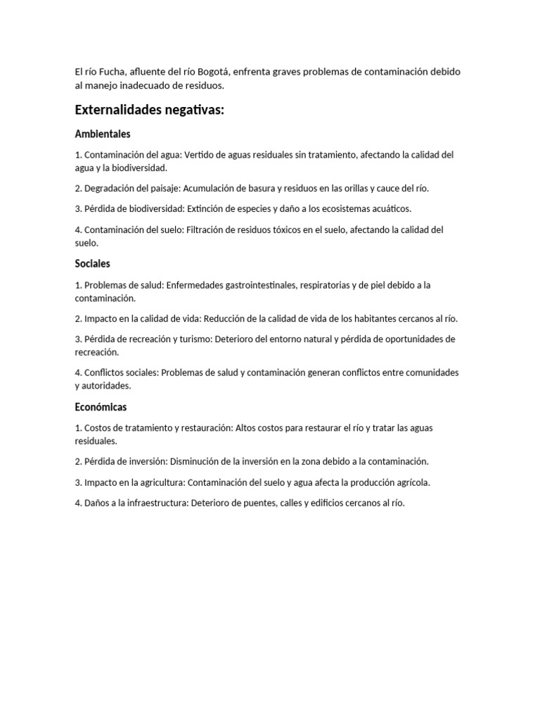 Contaminación del río Fucha: Impactos y Retos | PDF