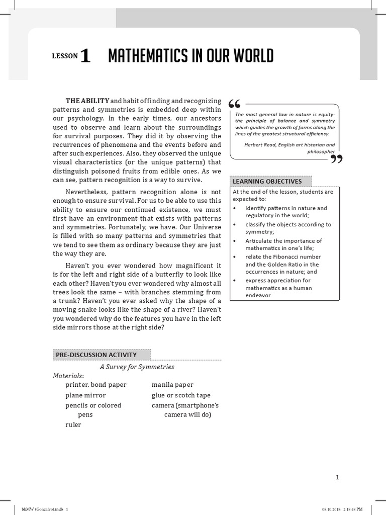 Math in The Modern World Book | PDF | Pattern | Fractal
