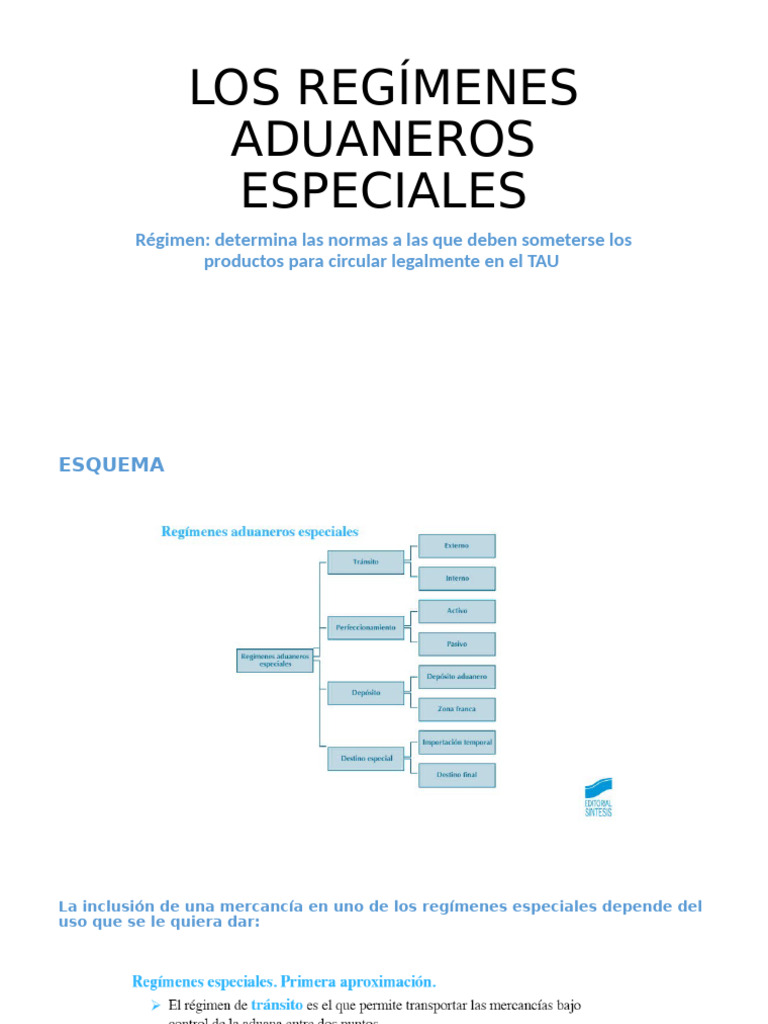 Tema 10- Los Regímenes Aduaneros Especiales (6) | PDF | aduana | Arancel