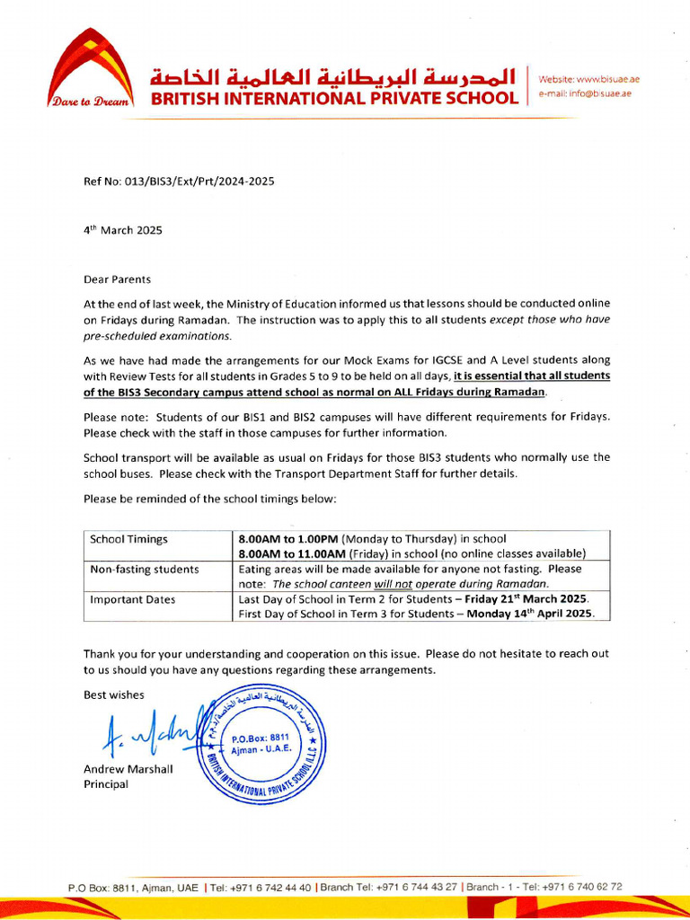 Circular-Mandatory Attendance For Friday | PDF