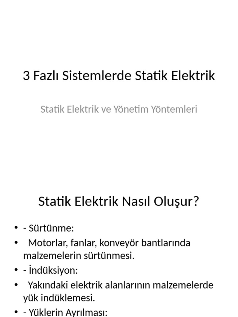 3 Fazli Sistemlerde Statik Elektrik | PDF