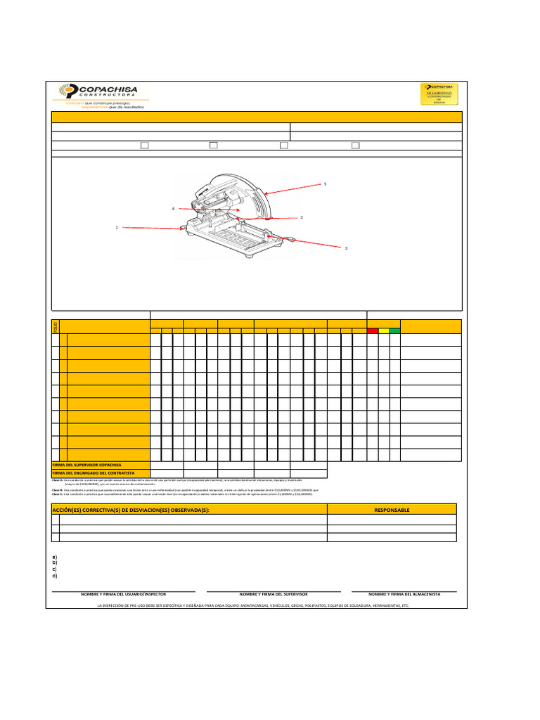 Inspeccion de Preusos Generalcortadora Manual Copachisa 2014 | PDF