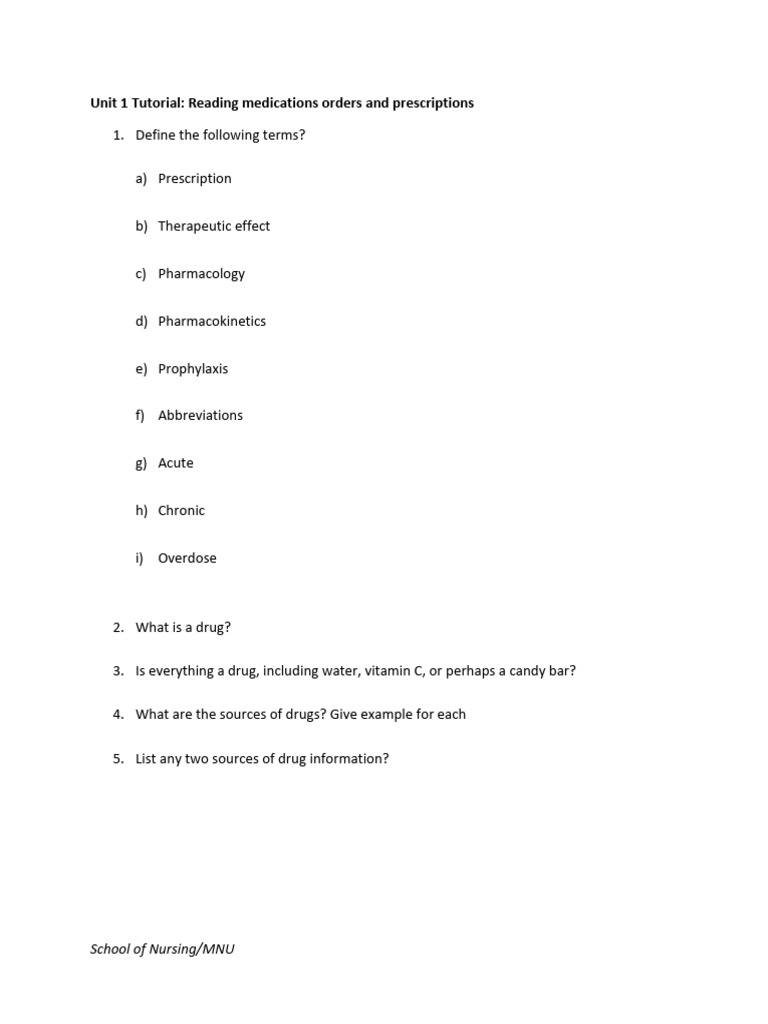 Unit 1 Tutorial | PDF