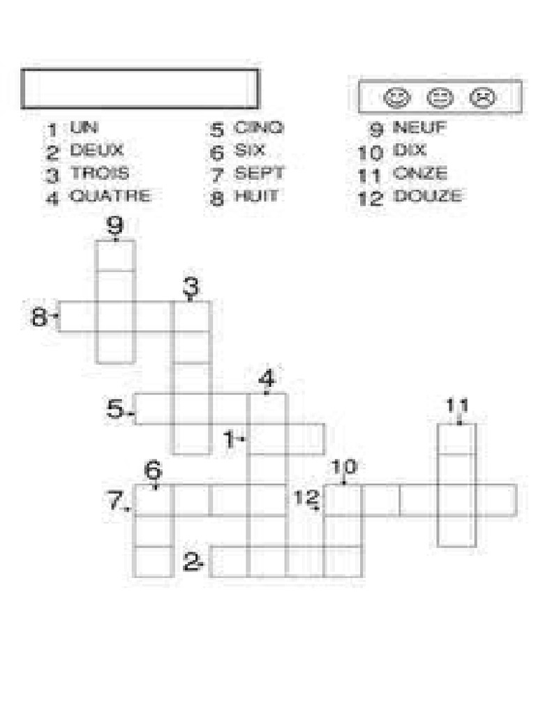 Mots Fléchés Nombres Jusqu'à 12 - Chez Camille | PDF