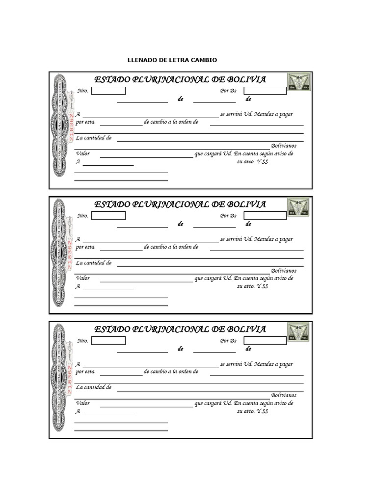 Formato Letra de Cambio | PDF