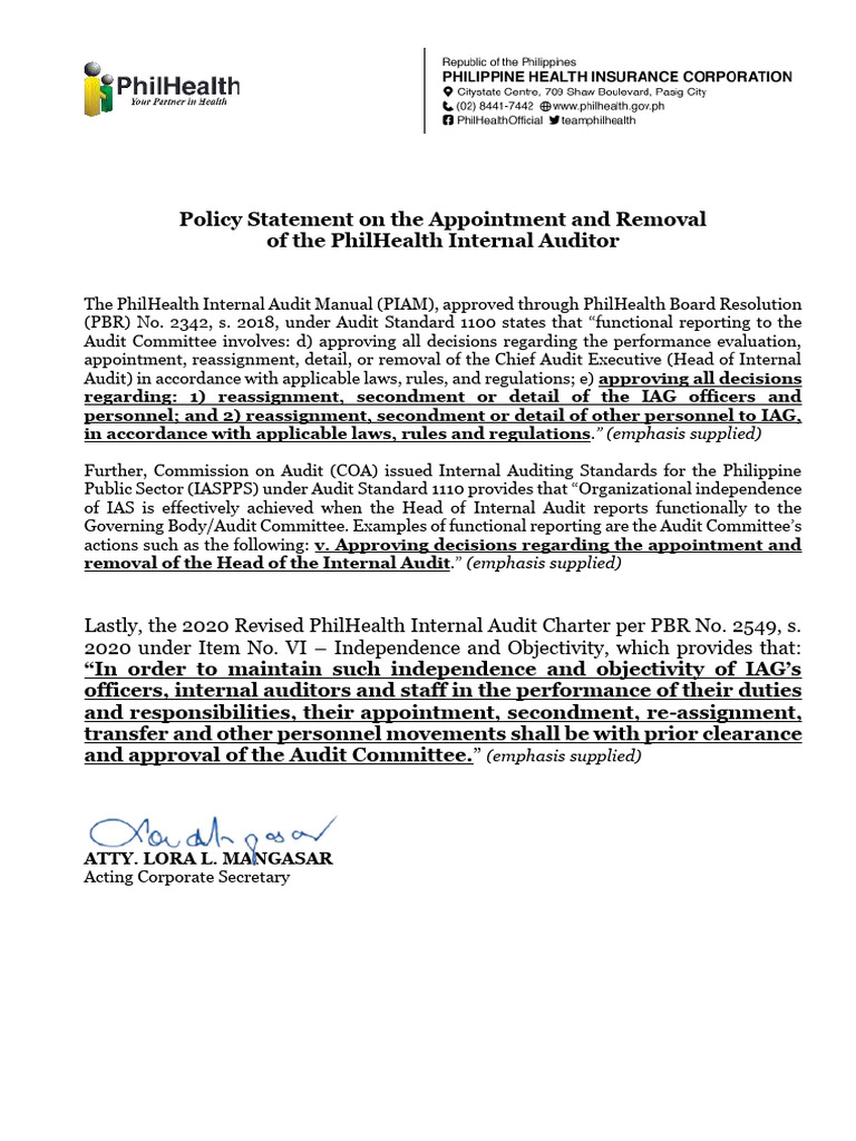 Policy Statement On CAE | PDF