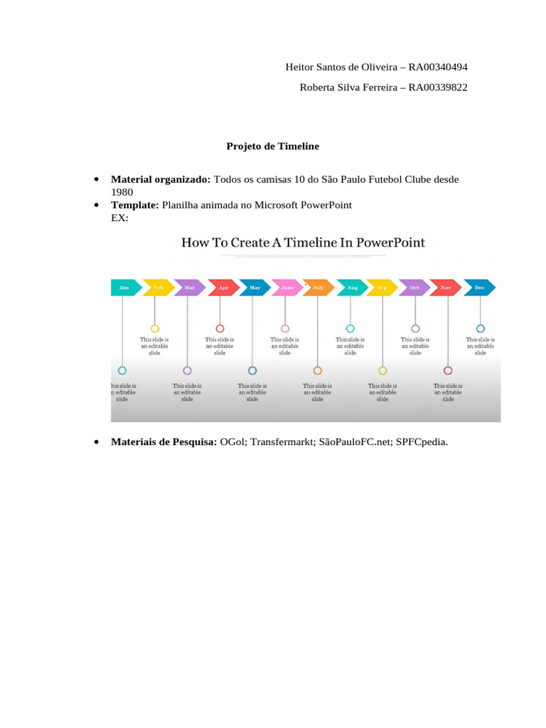 Projeto Timeline - Heitor e Roberta | PDF