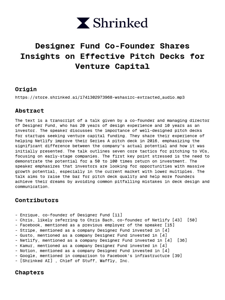 Pitch Deck Strategies for VC Success | PDF | Venture Capital ...