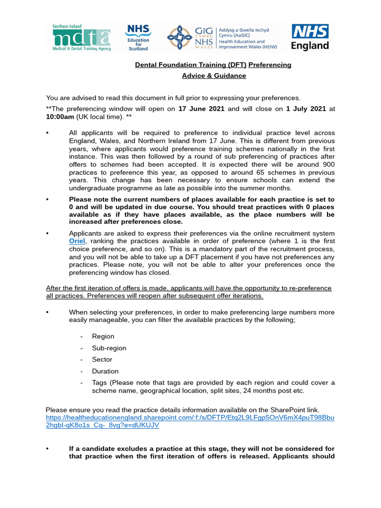 Preferencing Advice and Guidance - 2021 v3 | PDF