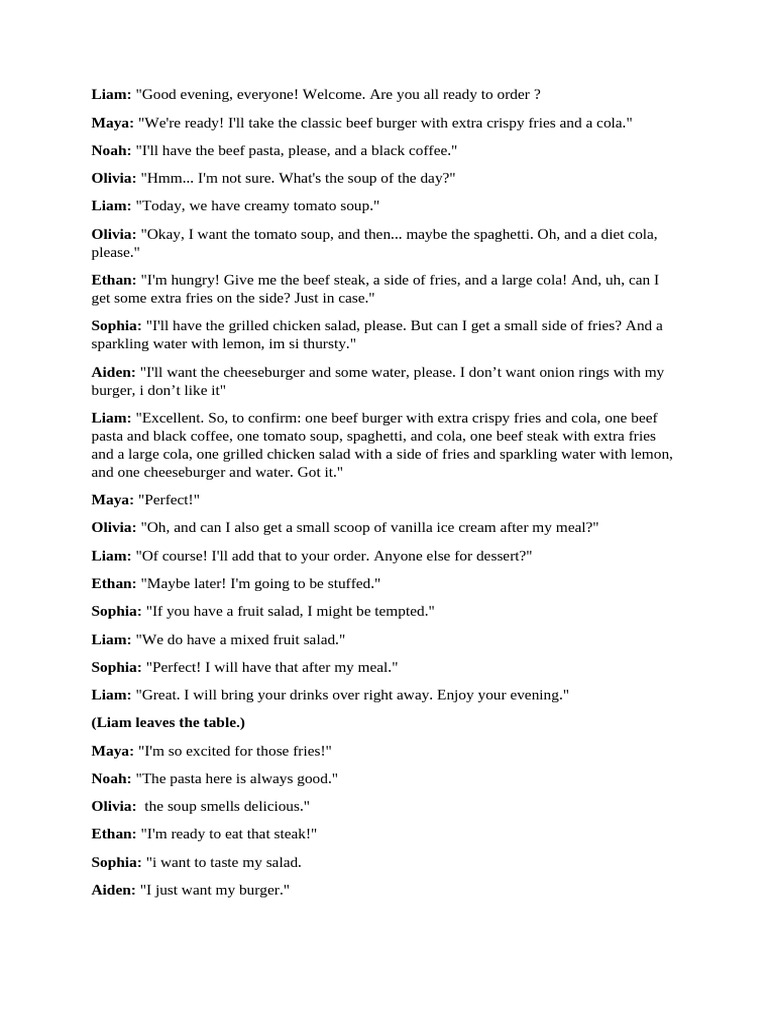 dialogue restaurant | PDF