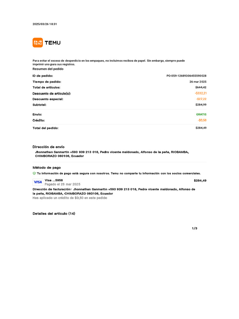 Print for TEMU | PDF