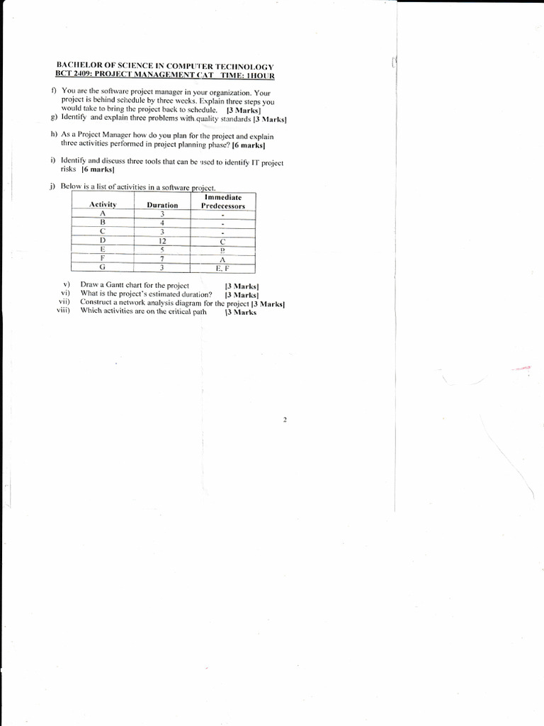 Project Management Cat 2023 | PDF