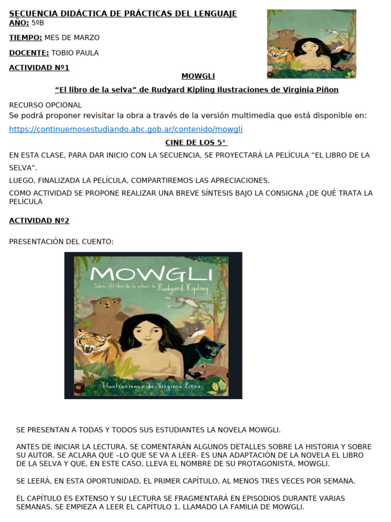 SD Mowgli | PDF | Shere Khan | Oración