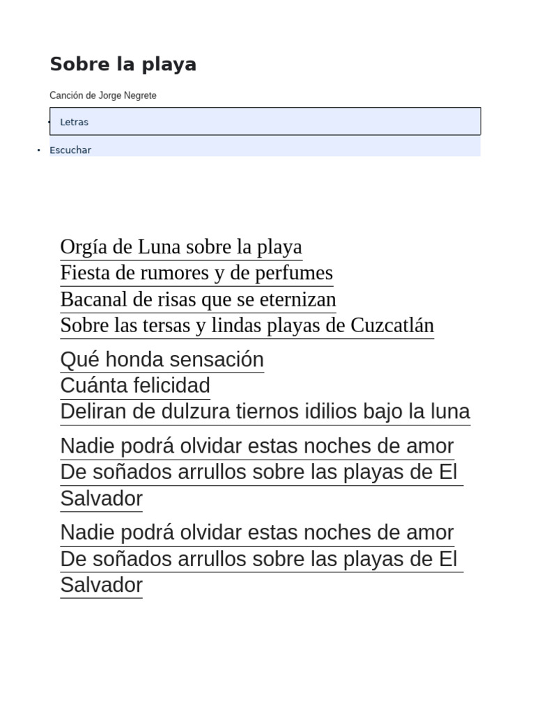 Sobre La Playa | PDF