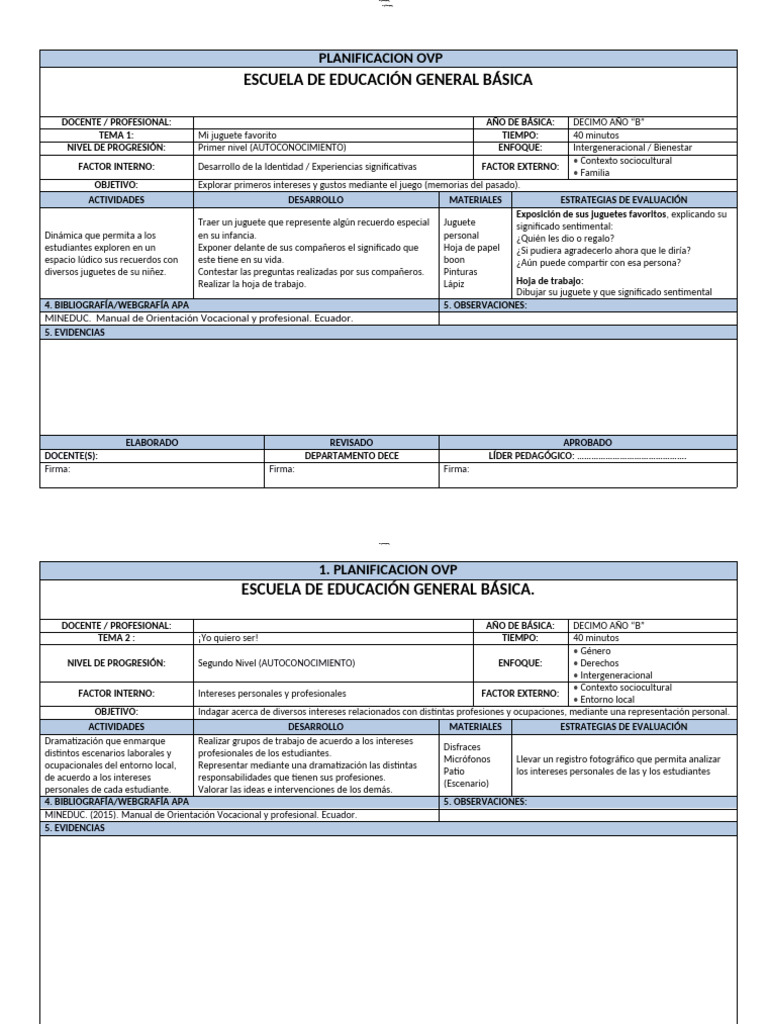10mo Ovp Planificacion Del Primer Trimestre 2024 | PDF | Maestros | Aprendizaje