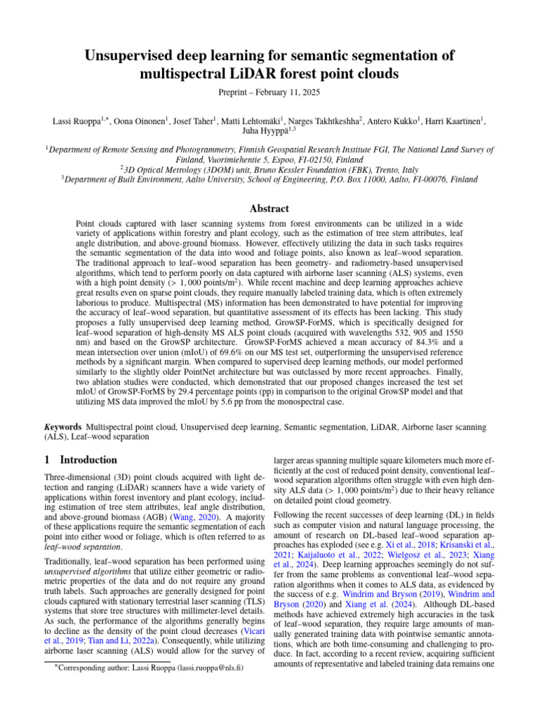 Unsupervised Deep Learning For Semantic Segmentation of Multispectral ...