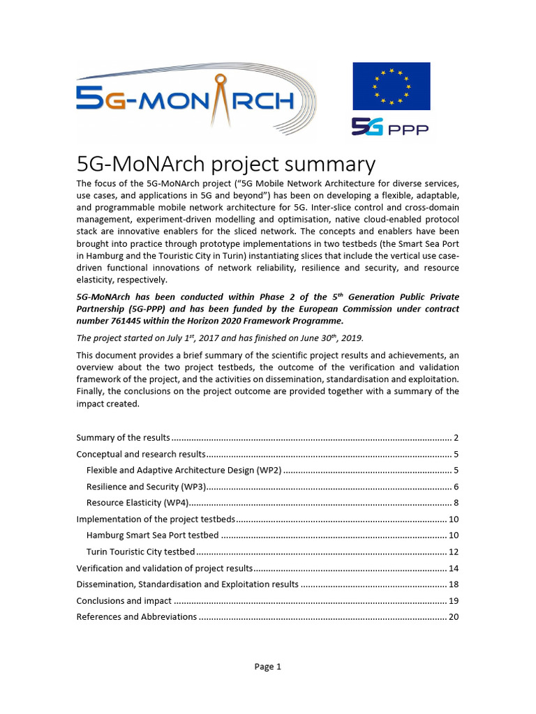 5G-MoNArch 761445 Final Project Report v1.0 Clean | PDF | Computer Network | Simulation