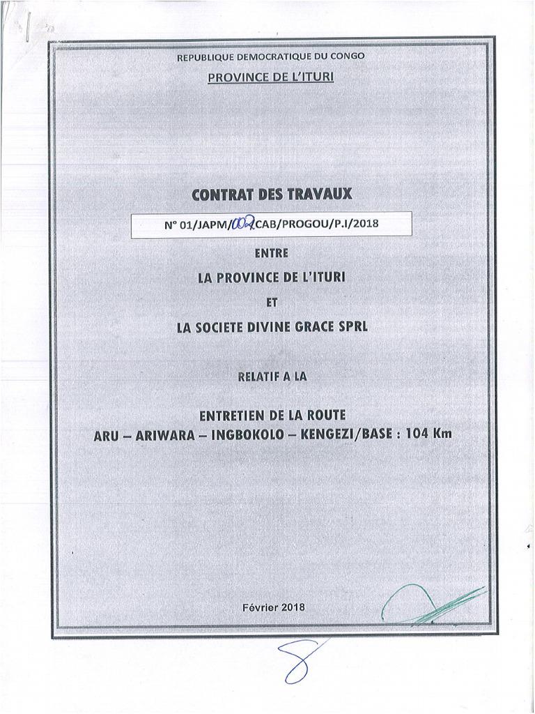 DRC Aru - Ariwara - Ingbokolo - Kagezi Contract - Divine Grace | PDF