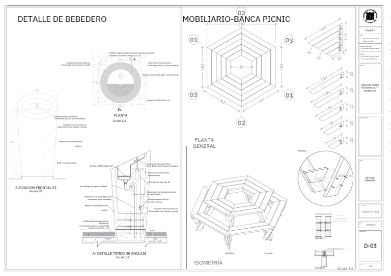 Detalle de Elevación Frontal E1 | PDF | Material compuesto | Sector ...